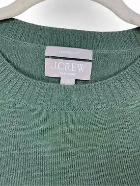 J. Crew | Sweaters | J Crew 0 Cashmere Cropped Sweater Xs Olive Green ...
